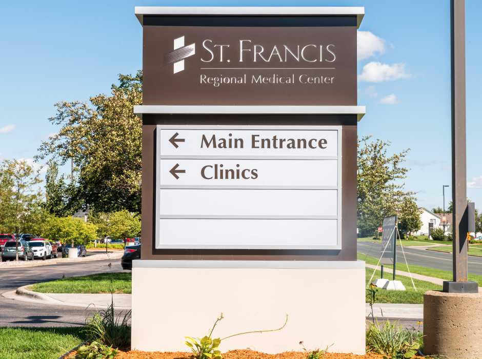 Exterior Hospital Signage -- St. Francis Regional Medical Center